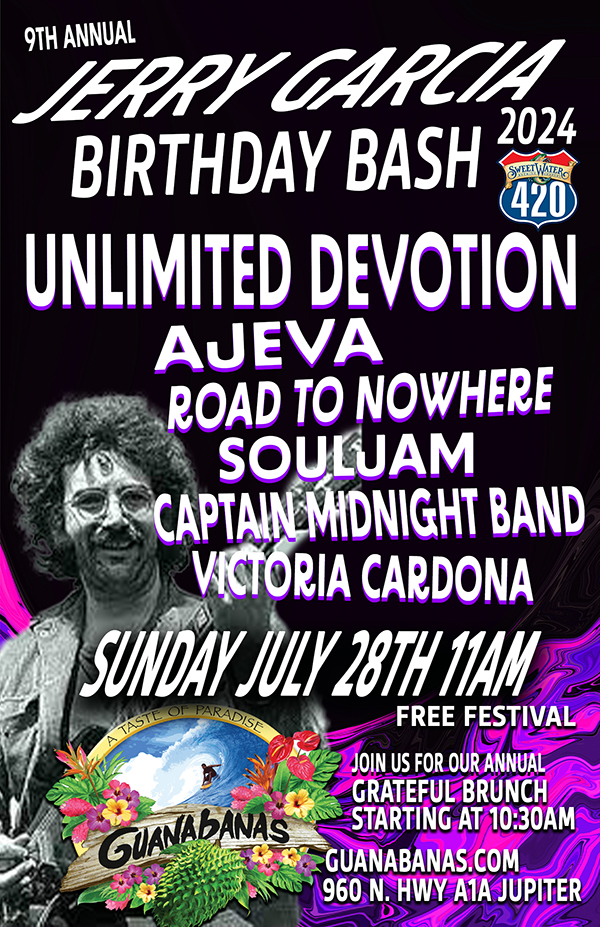 9th Annual Jerry Garcia Birthday Bash! - Guanabanas Waterfront ...